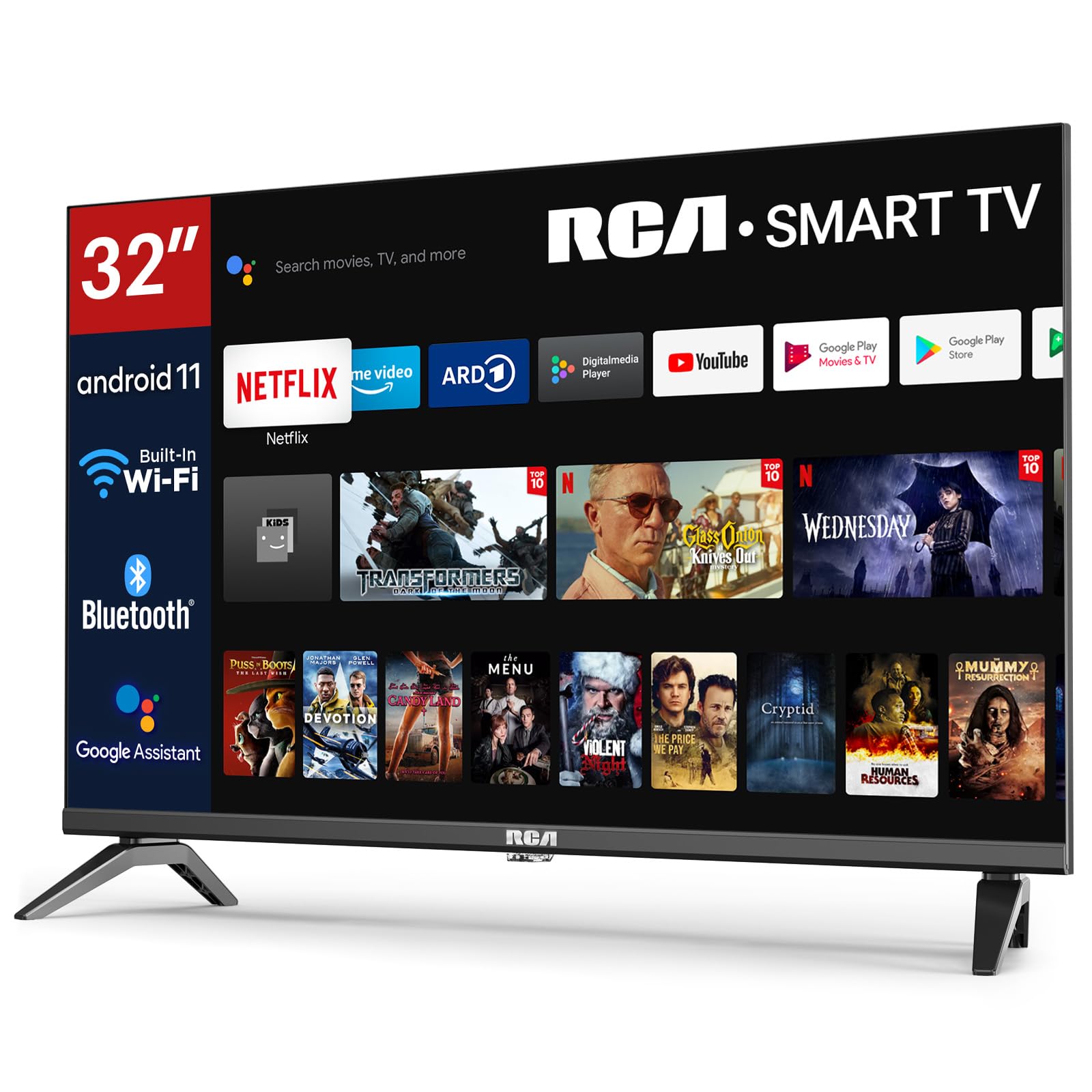 RCA Smart TV 32 Zoll Android LED HD Fernseher mit WLAN, Bluetooth ...