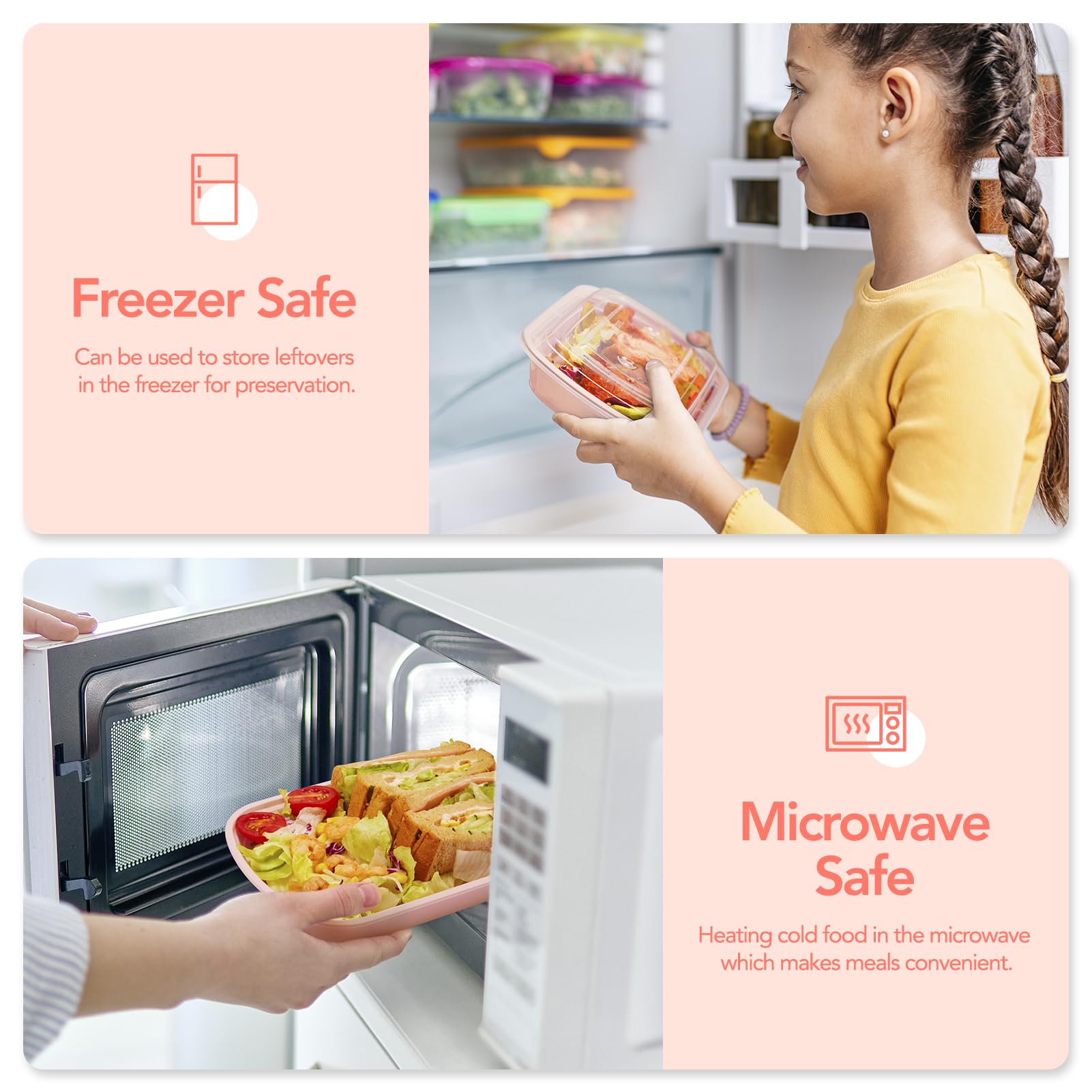 Snapklik.com : Glotoch Express 50 Pack Pink Meal Prep Containers ...