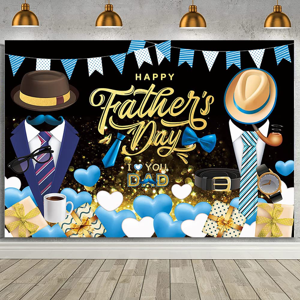 Amazon.com : MEHOFOND 7x5ft Happy Father's Day Backdrop Blue Necktie I ...