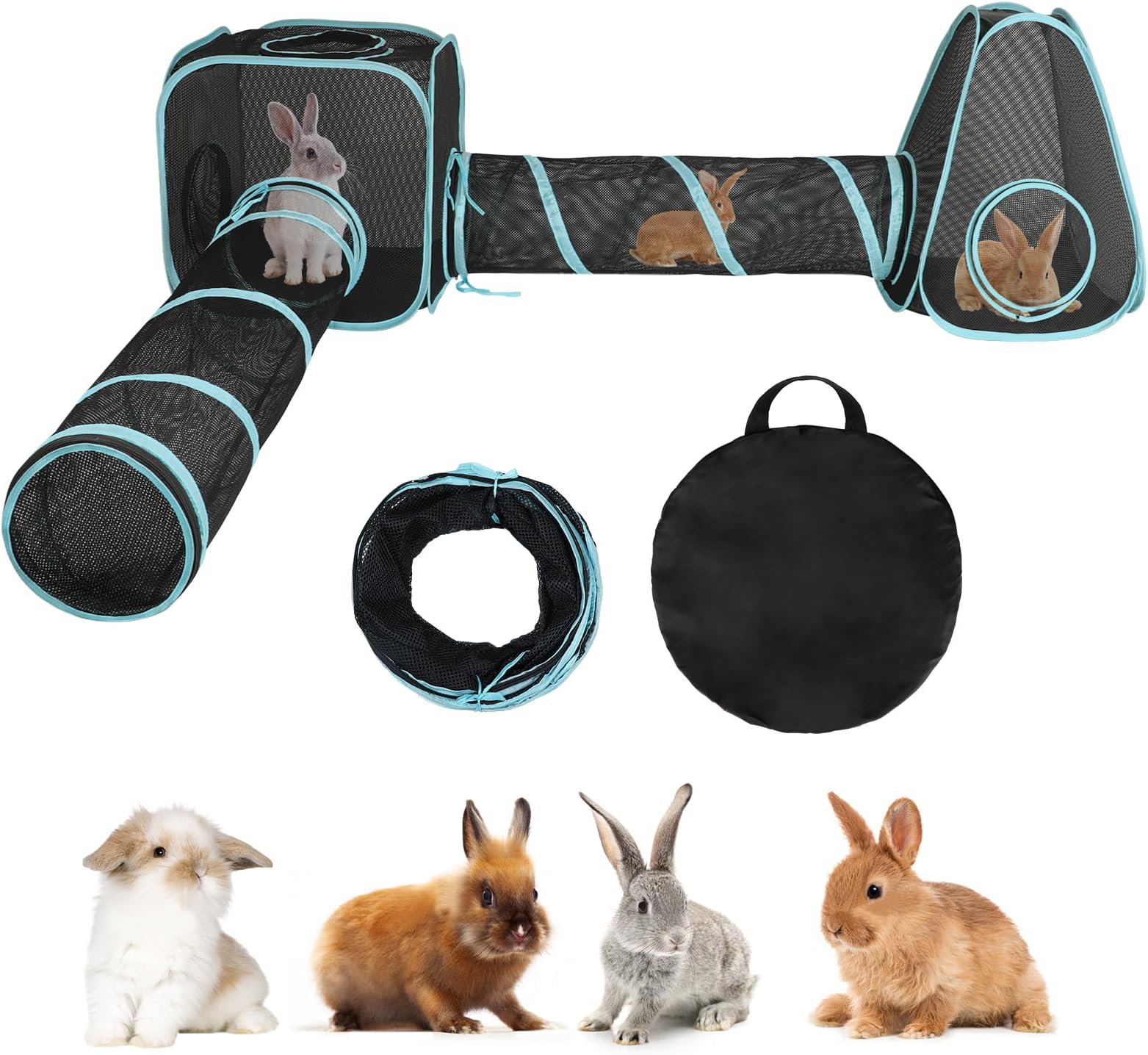 Amazon.com : BWOGUE Outdoor Rabbit Tent with Tunnel, 4 in 1 Portable ...