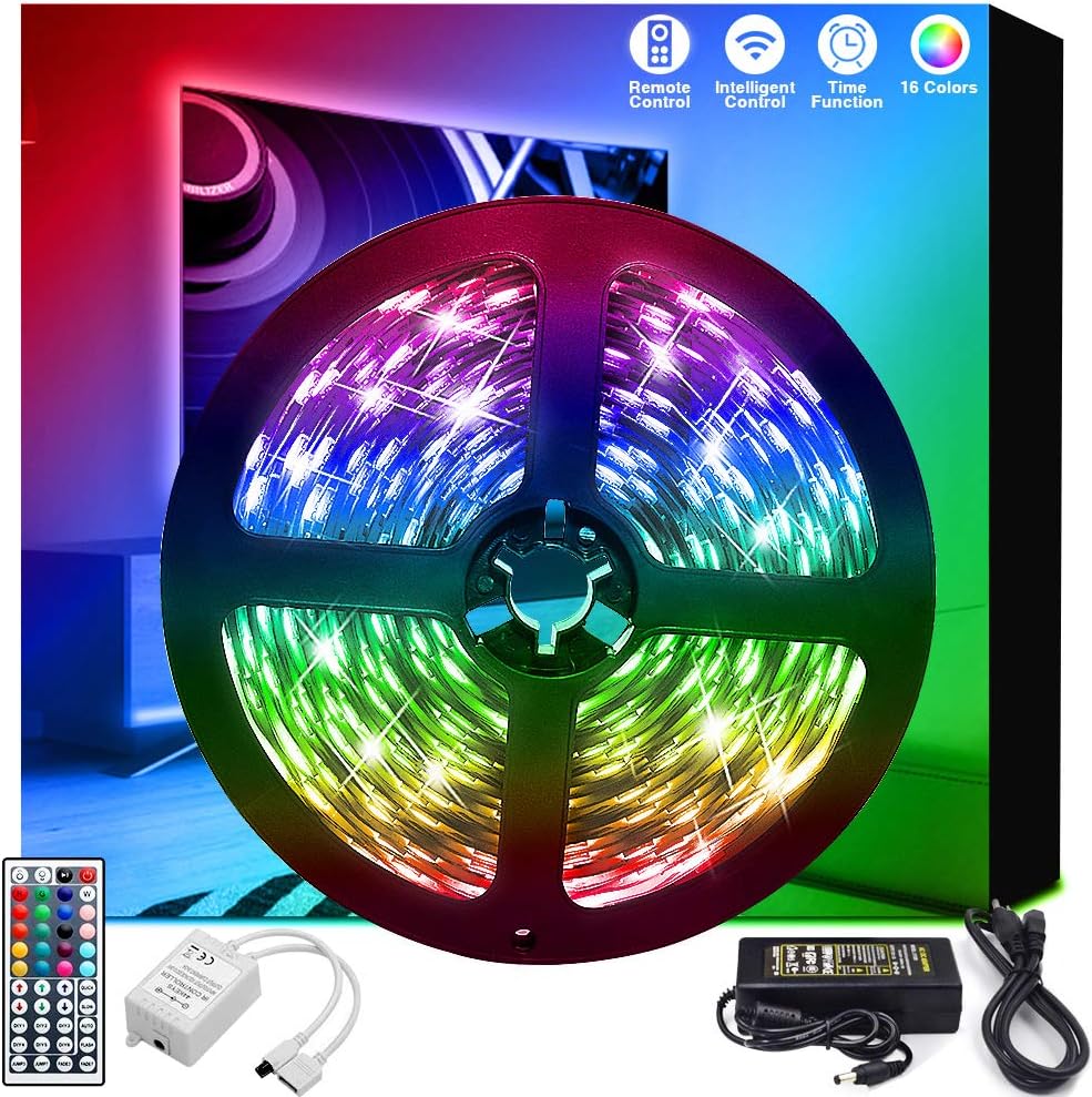 LETOUR RGB LED Light Strip SMD5050 Waterproof IP65 300 LEDs Flexible ...