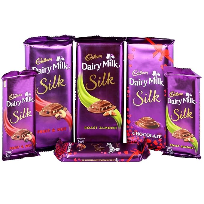 Cadbury Dairy Milk Silk Fruit & Nut, Roasted Almond, Plain Silk ...