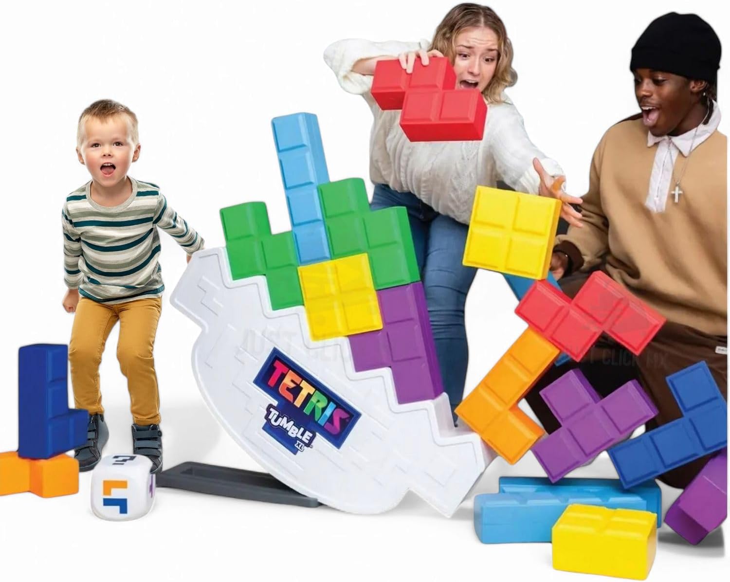 JUSTCLICK MX Tetris Tumble XL, Juego de Mesa Gigante de Equilibrio con ...