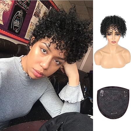 Amazon.com : Afrio Kinky Curly Hair Toppers for Women Ombre Brown Top ...