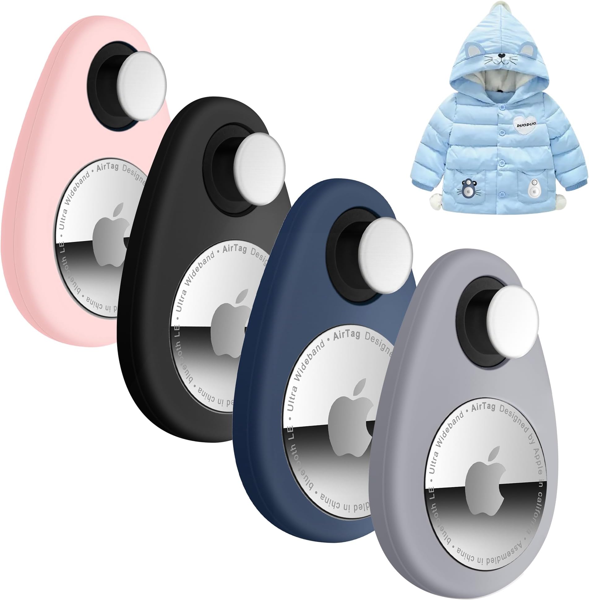 Lulaven Airtag Holder for Kids Hidden 4 Pack GPS Tracker Case, Anti ...