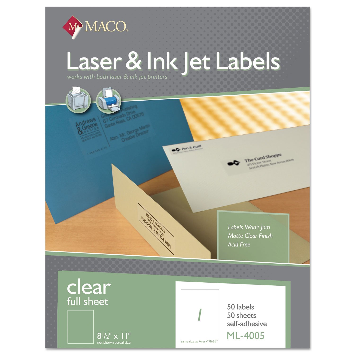 Snapklik.com : Full Sheet Clear Matte Printable Labels - Laser/Ink Jet ...