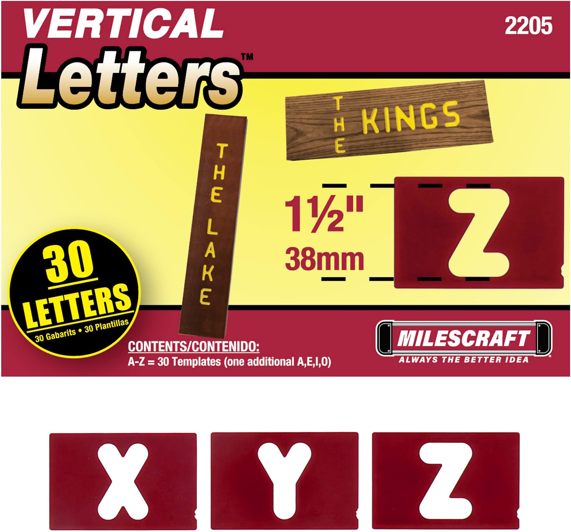 Amazon.com : Milescraft 2204 1.5in. & 2.5in. Vertical Letter Templates ...
