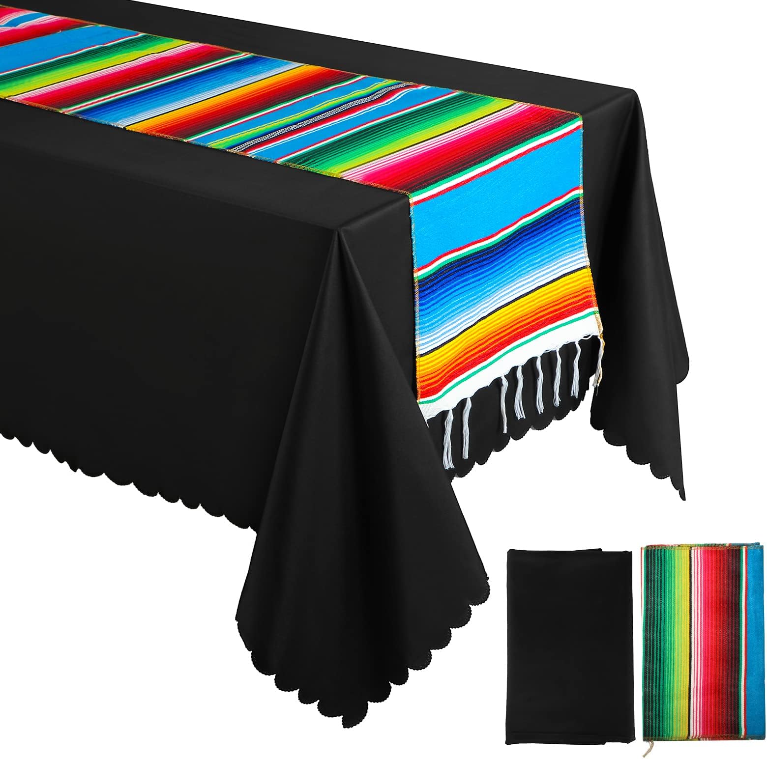 Amazon.com: Tudomro 2 Pcs Mexican Table Runners with Fabric Rectangle ...