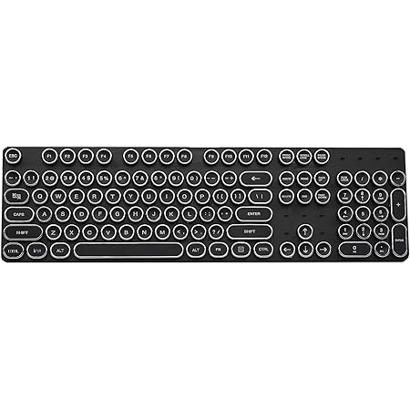Amazon.com: 104 Key Typewriter ABS Keycap Set Black Silver Rim (Only ...