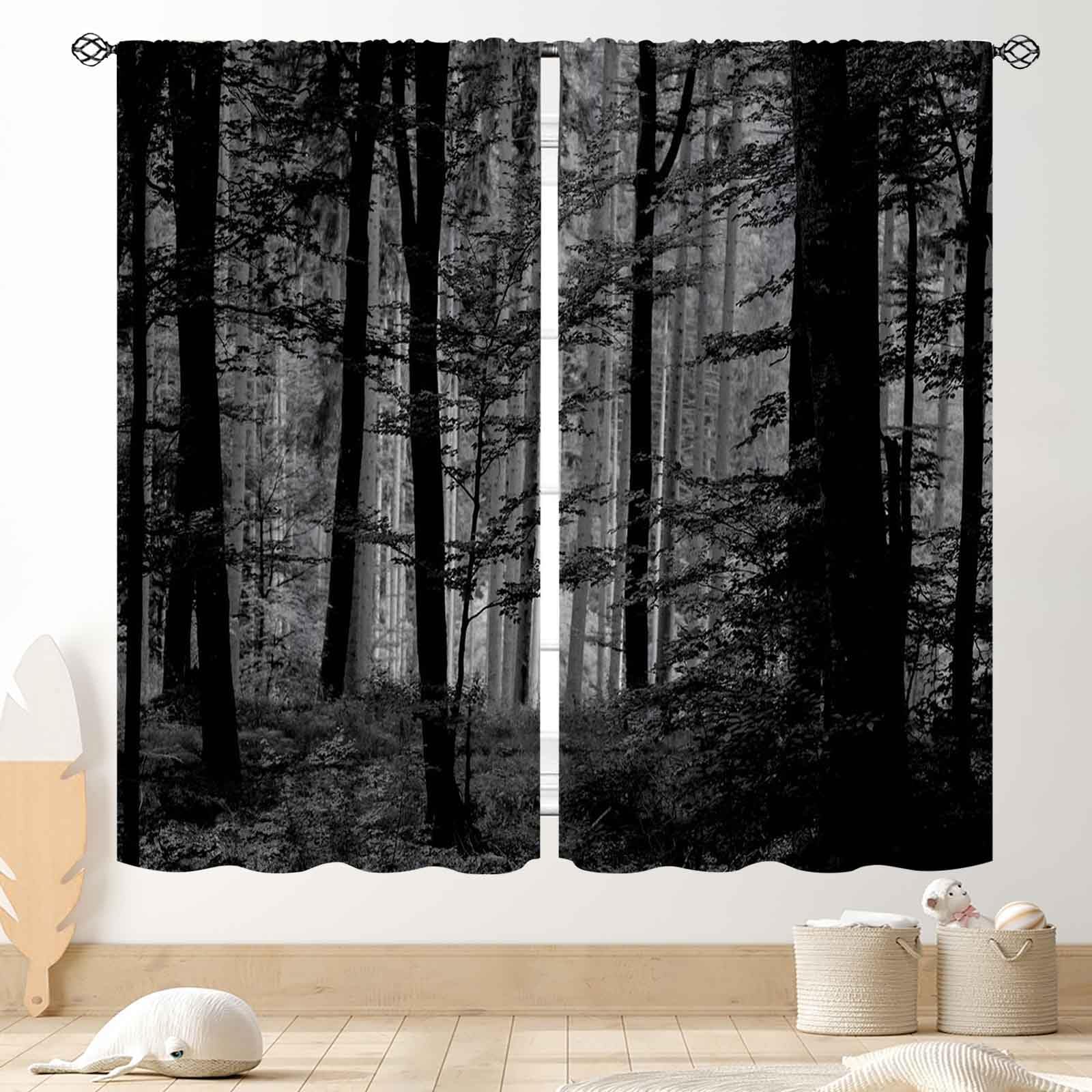 Amazon.com: Forest Curtains, Gothic Natural Scenery Fantasy Dark Black ...