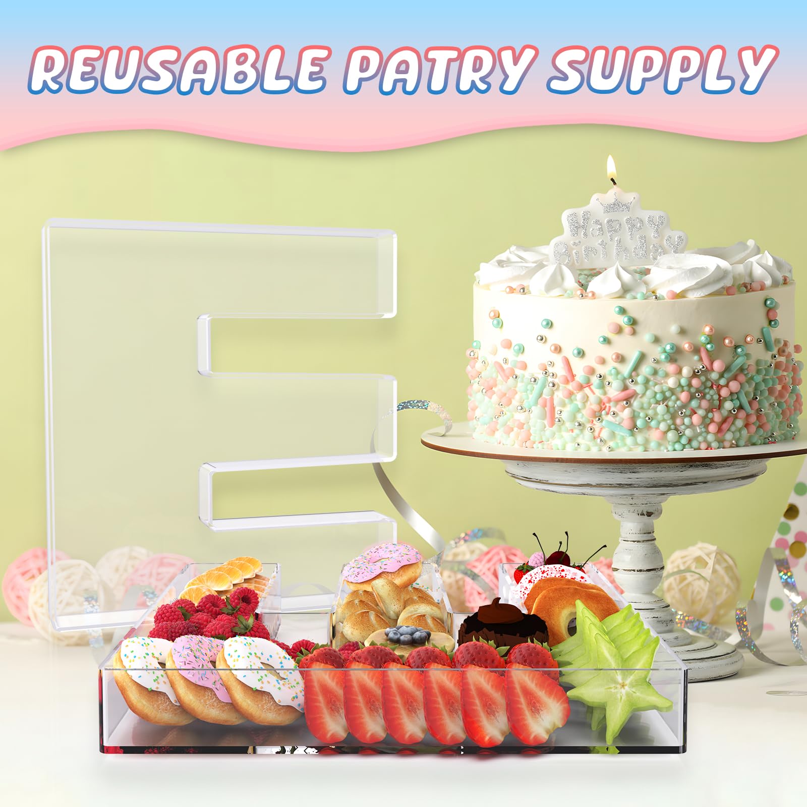 Alphabet Number Serving Plates Party 10-Inch Acrylic Charcuterie Letter ...