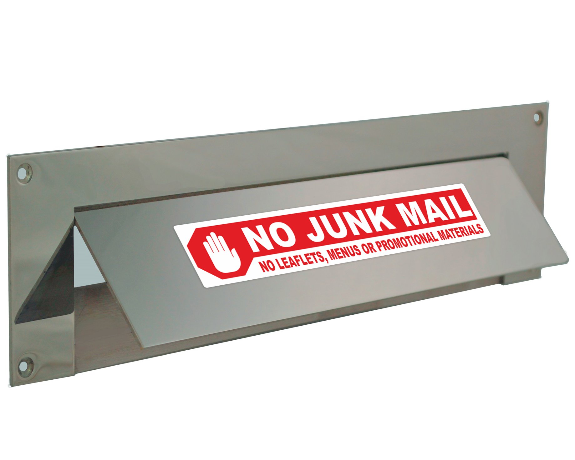 No Junk Mail Letterbox Sticker 19cm x 3cm Stop Leaflets and Menus Door ...