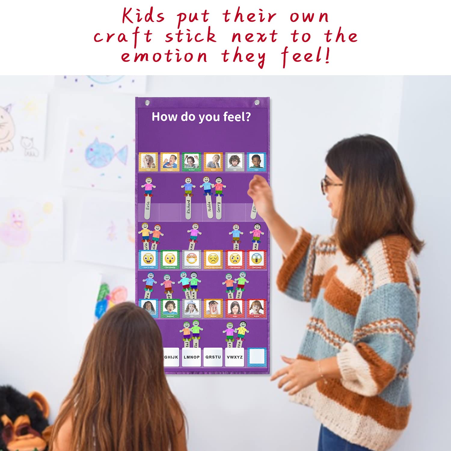 Social Emotional Bulletin Boards Emotions Feelings Pocket Chart For ...