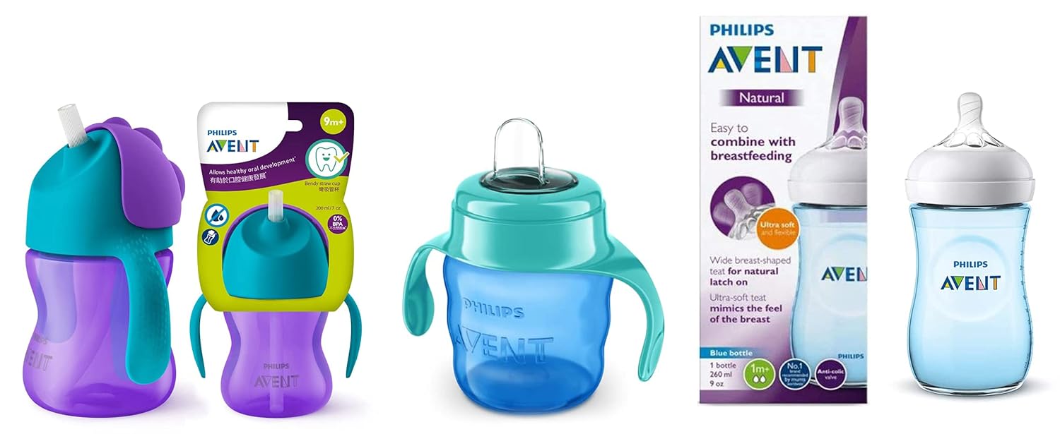 Buy Philips Avent Natural 2. 0 Blue Feeding Bottle 260ml SCF035/10 ...