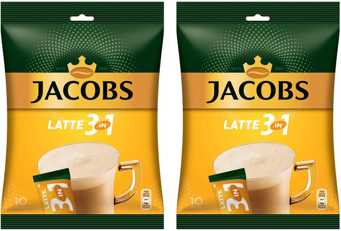 Amazon.com : Jacobs 3in1 Classic Instant Coffee Sticks, 10 Single ...