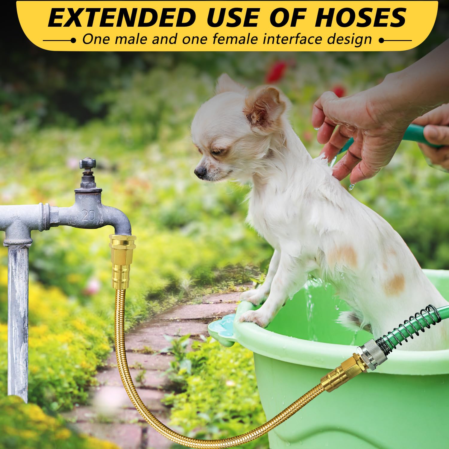 Snapklik.com : Holldoor Short Metal Garden Hose 3 Ft 304 Stainless ...