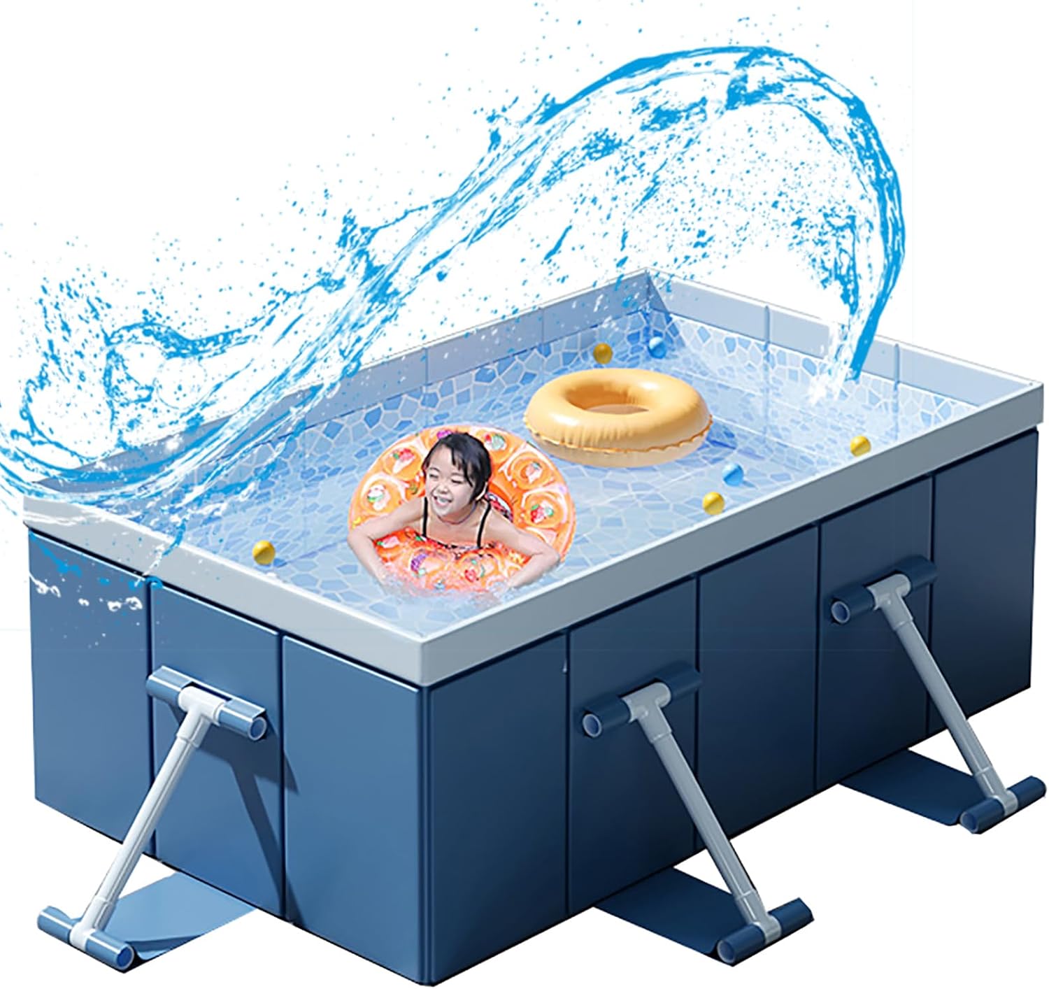 Amazon.com: Foldable Pool,ldable Dog Paddling Pool Large,Swimming Pools ...