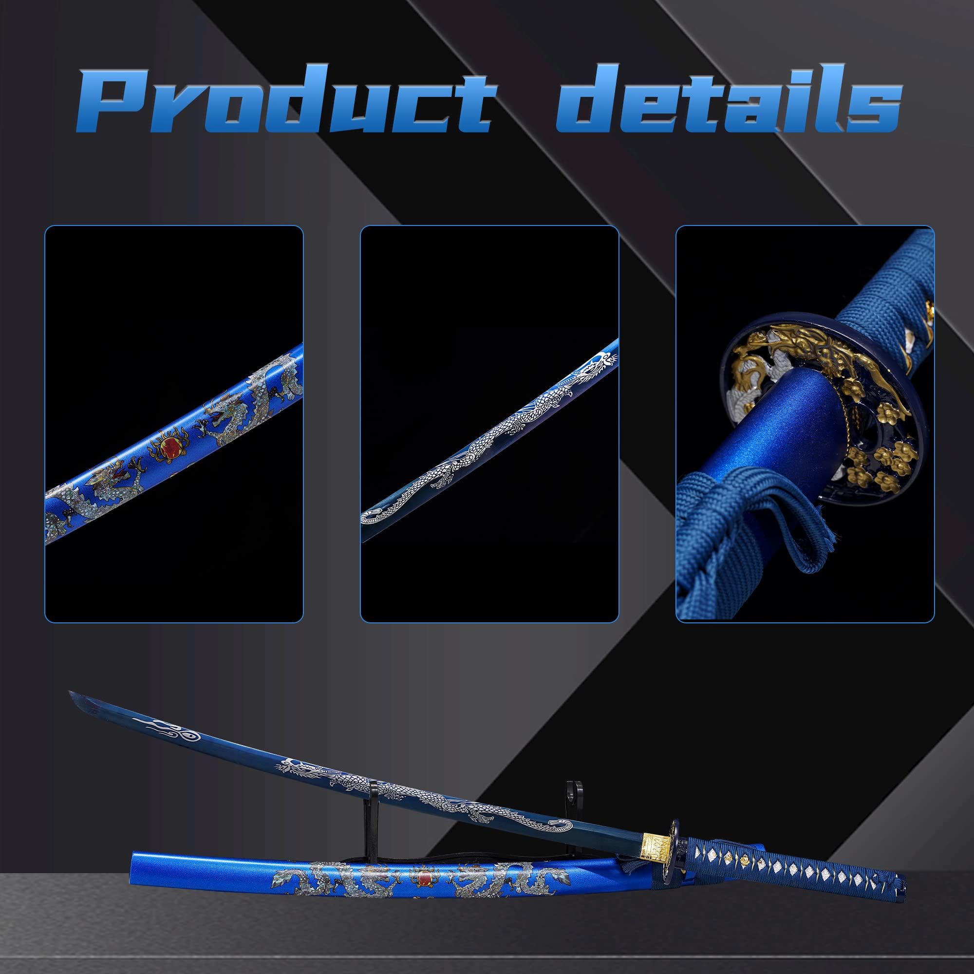 Handmade Japanese Samurai Katana Sword,41 inch 1060/1095 High Carbon ...