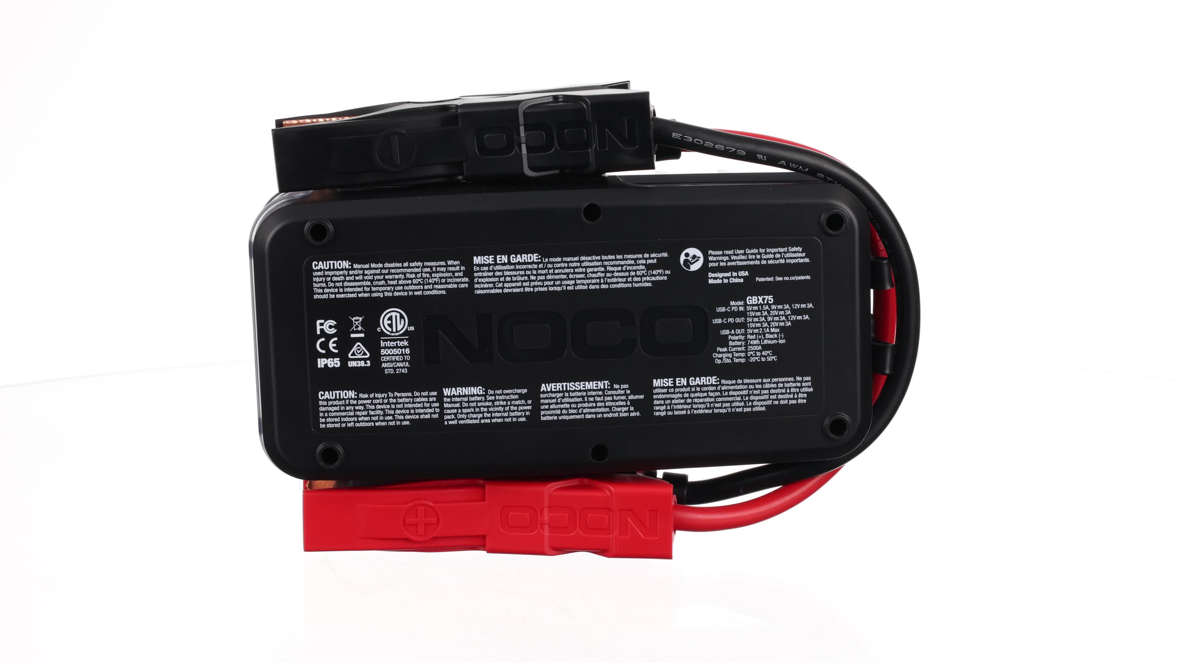 NOCO BOOST X GBX75 2500A 12V ウルトラセーフ リチウムジャンプスターター [品番:GBX75] ノコ ブースト ...