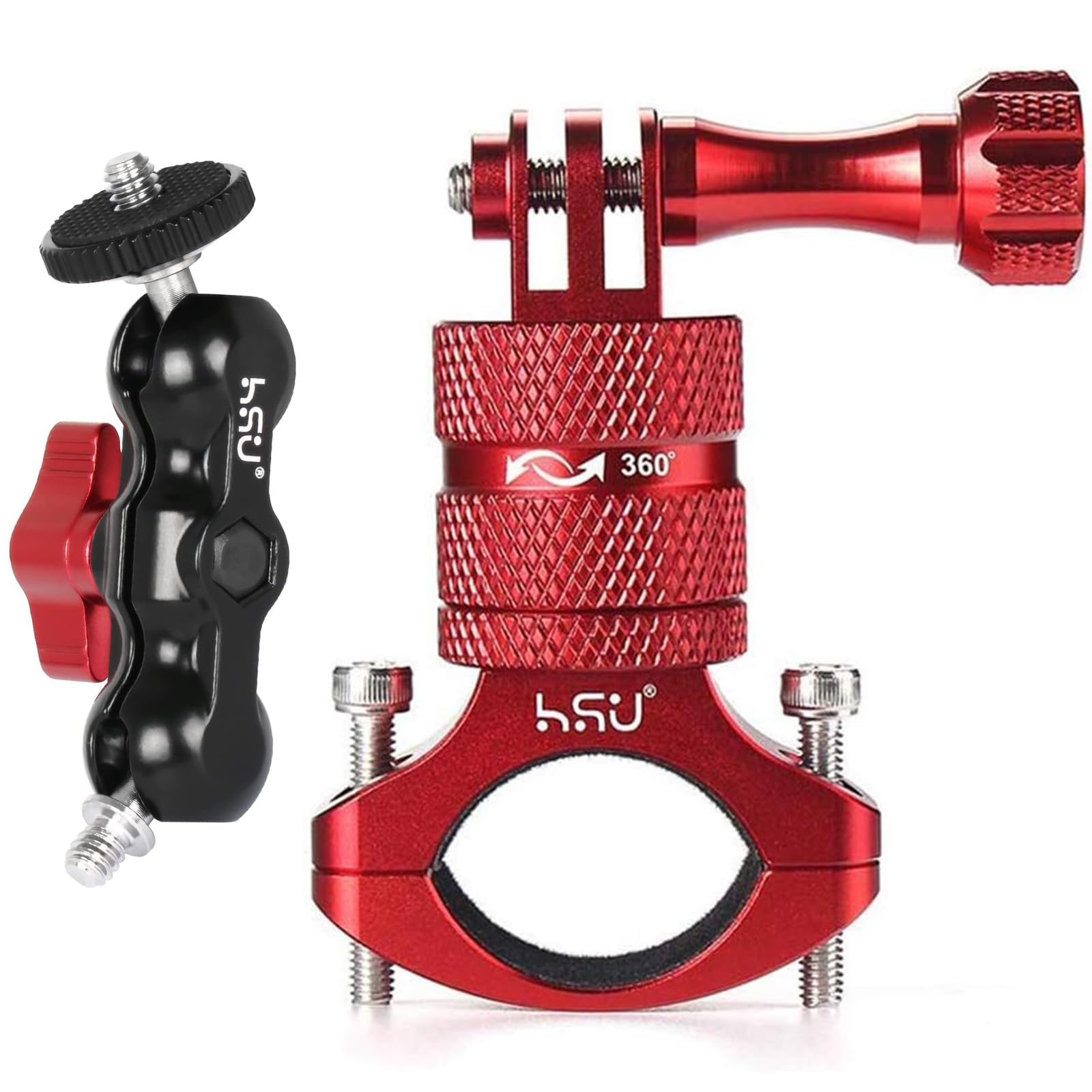Amazon.com : HSU Aluminum Bike Handlebar Mount and Magic Arm with Dual ...