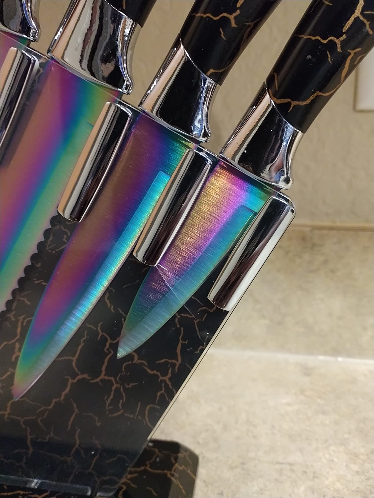 $7/mo - Finance Rainbow Knife Set, Non Stick Kitchen Knives Set with ...