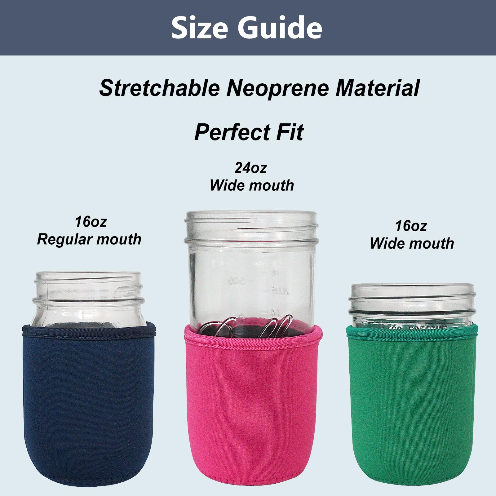 Snapklik.com : Xumbtvs 16oz Mason Jar Sleeve, 4 Pcs Insulated Cozy ...