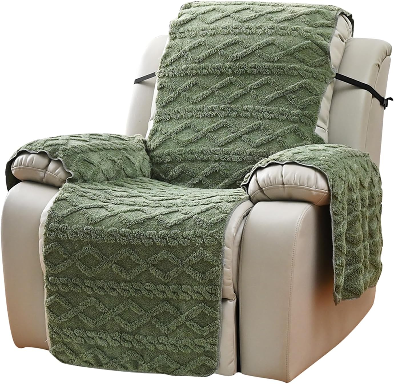 Amazon.com: vctops Geometric Jacquard Plush Recliner Chair Cover Soft ...