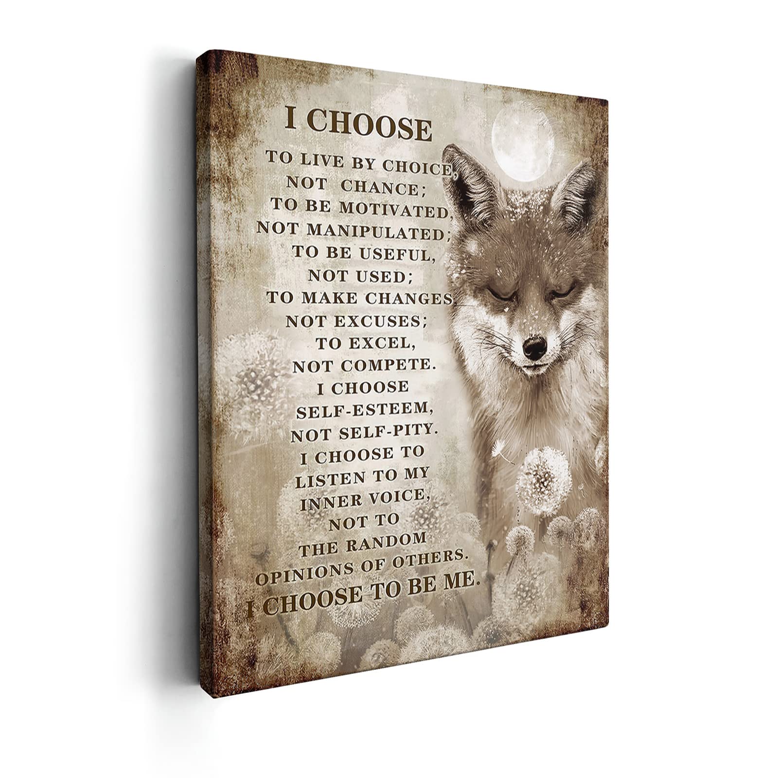 Amazon.com: Kasluolo Cute Fox Canvas Wall Art Christian Fox Pictures ...
