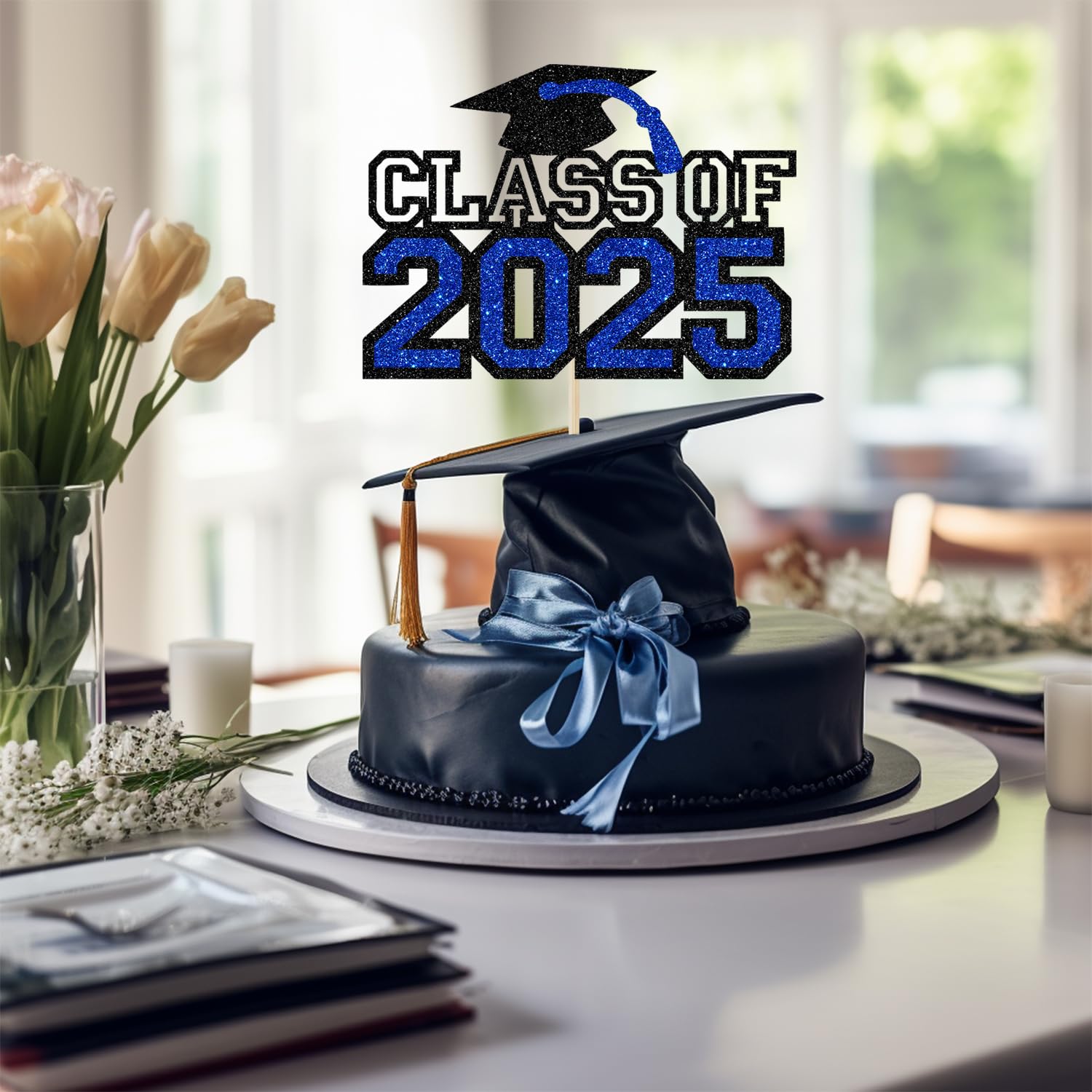 Snapklik.com : Blue Glitter Class Of 2025 Cake Topper - Congrats Grad ...