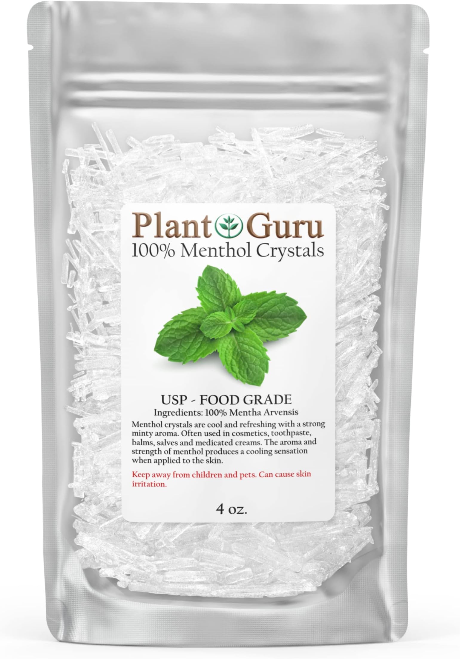 Amazon.com: Menthol Crystals 4 oz. Mentha Arvensis 100% Pure Natural ...