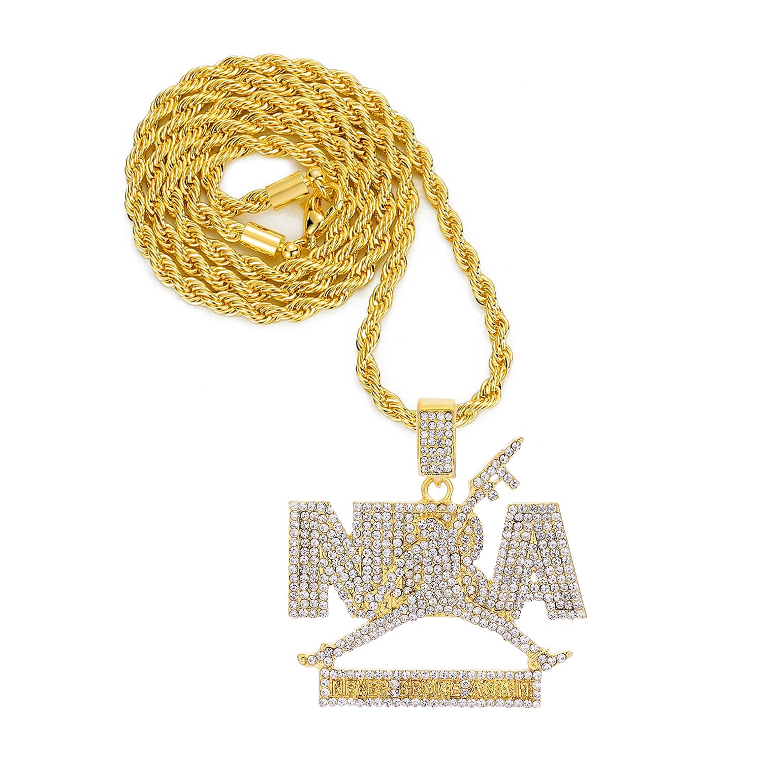 Iced Out Nba Youngboy Pendant Chains for Men Silver Gold Never Broke ...