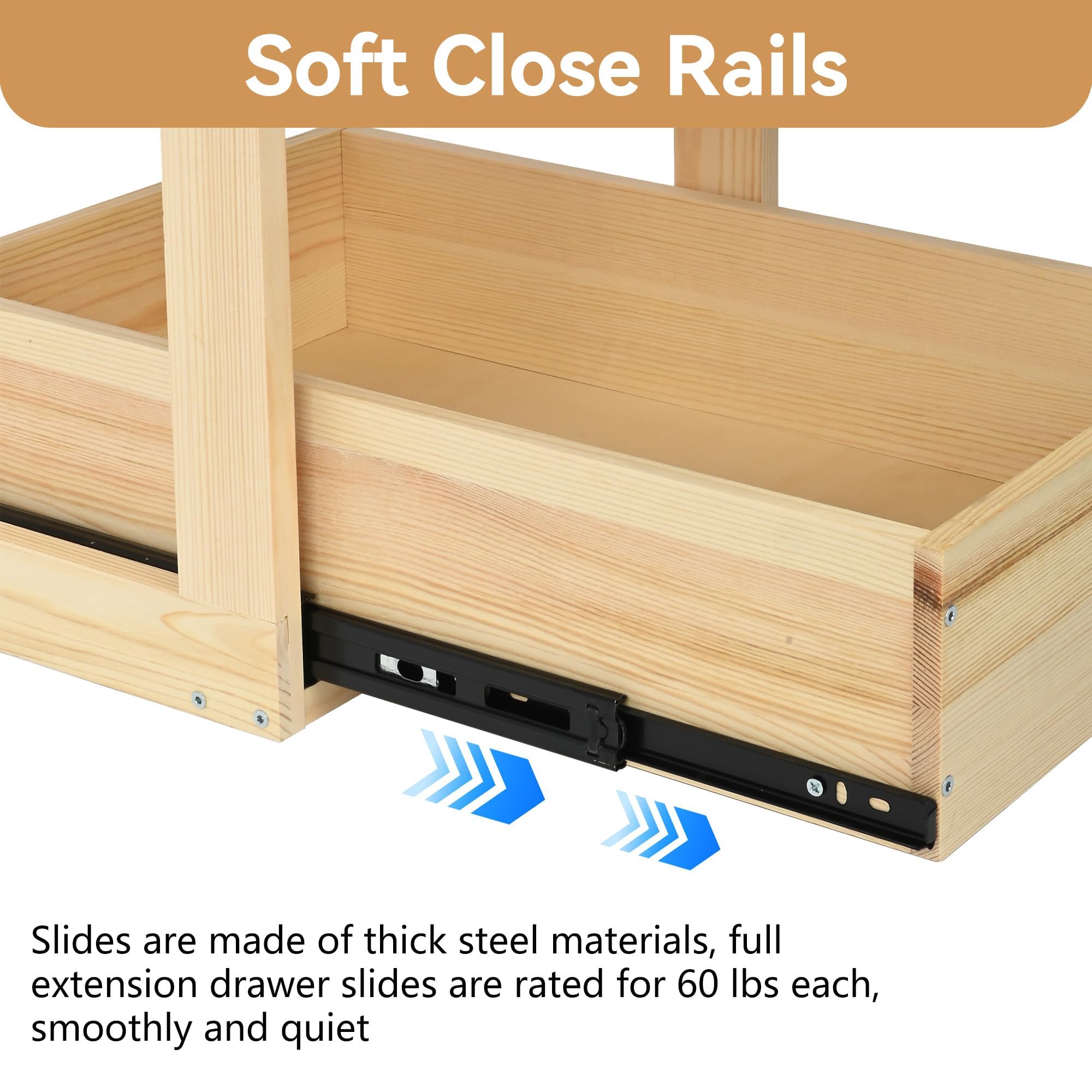 Wood Cabinet Storage Mulush Pull Out Cabinet Organizer - 2-Tier Wood ...