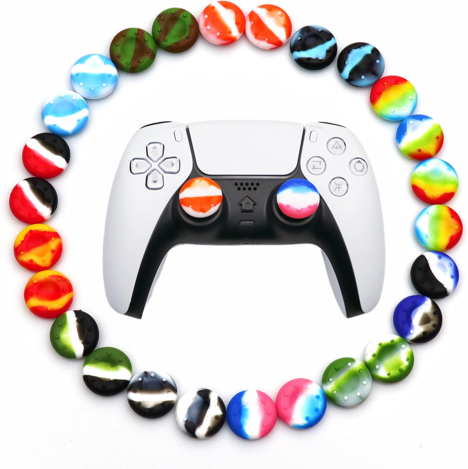 Amazon.com: 2PCS Joystick Cap Silicone Rubber Thumb Stick Grip Caps for ...