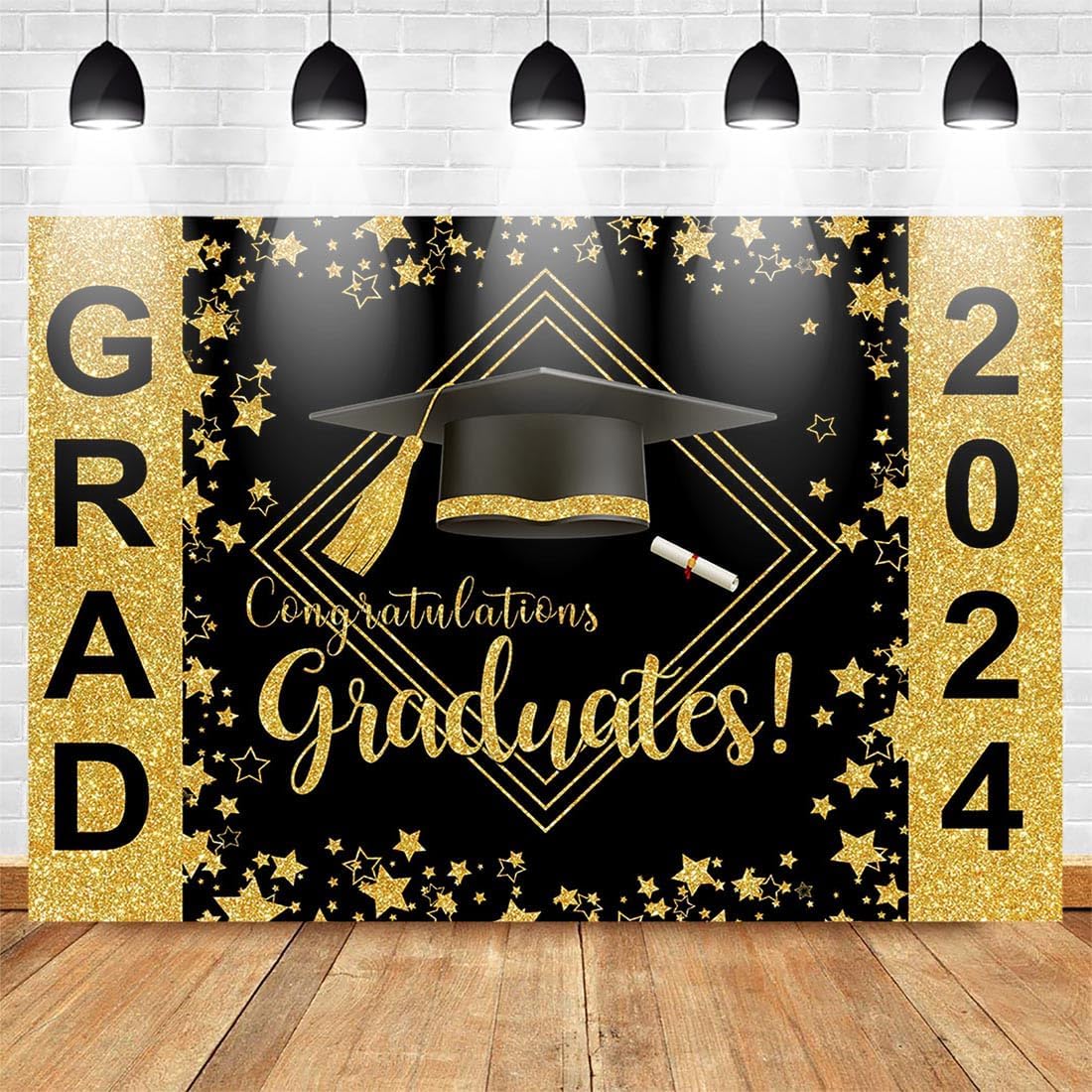 Amazon.com : Avezano 2024 Graduation Backdrop for Photography Black and ...