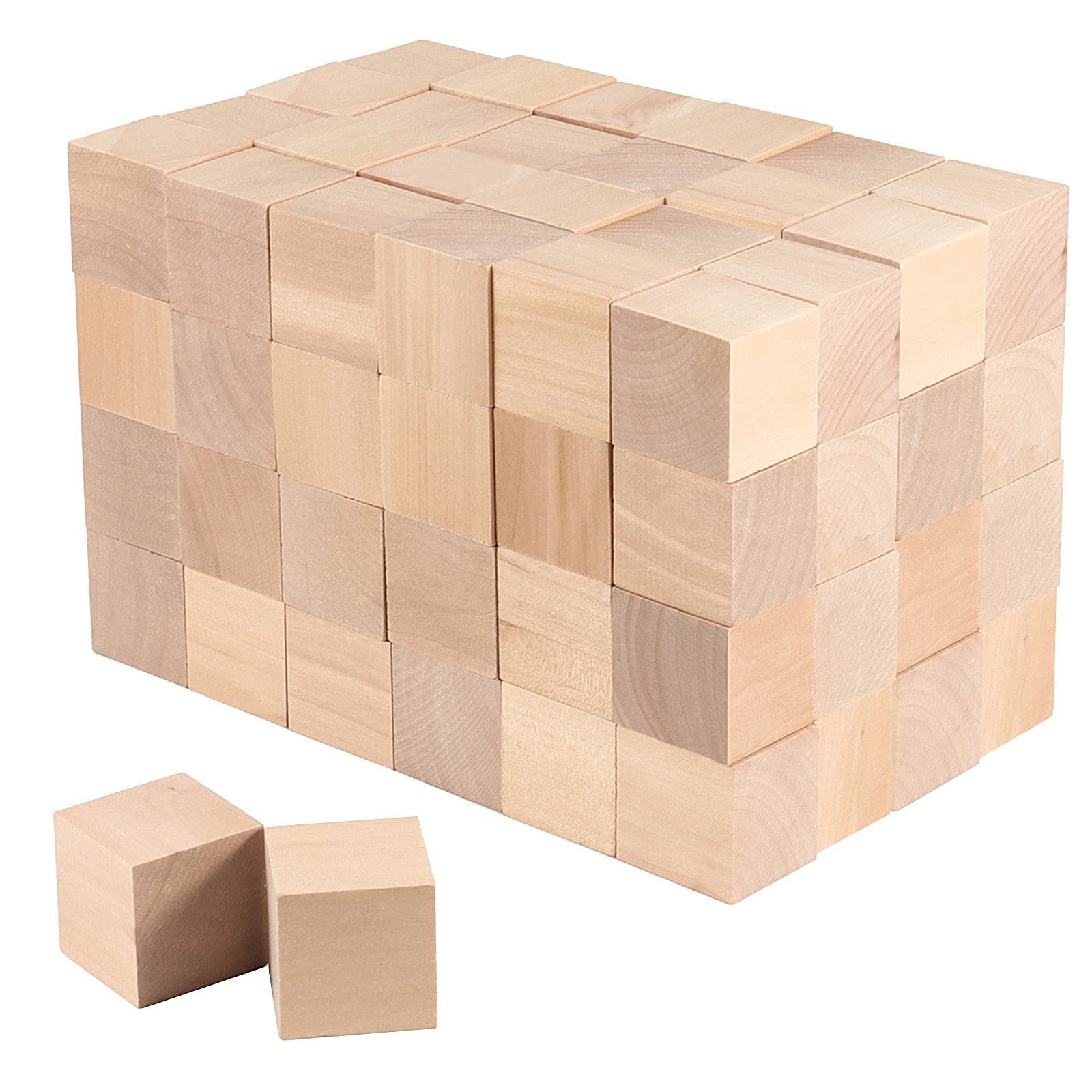 Snapklik.com : 60 PCS 1.5 Inch Wooden Blocks, Premium Natural Solid ...