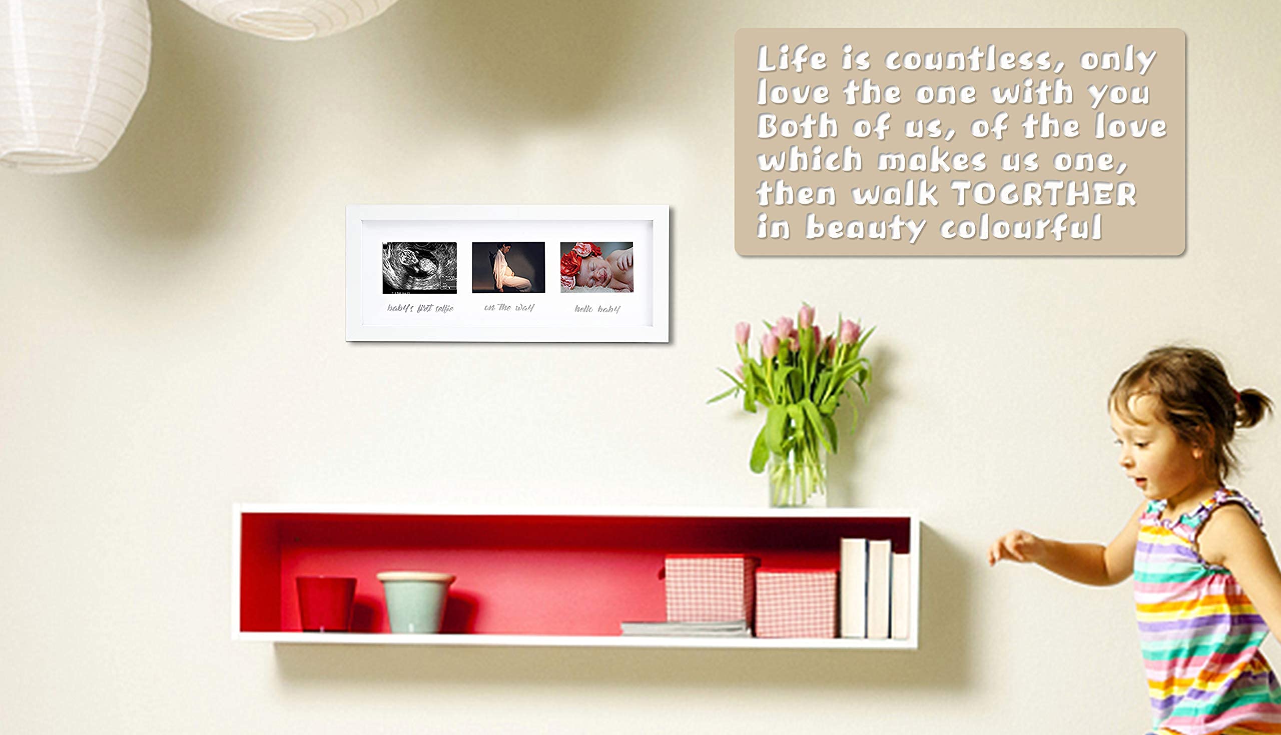 IHEIPYE Triple Sonogram Pregnancy Frame - Baby Ultrasound Picture Frame ...