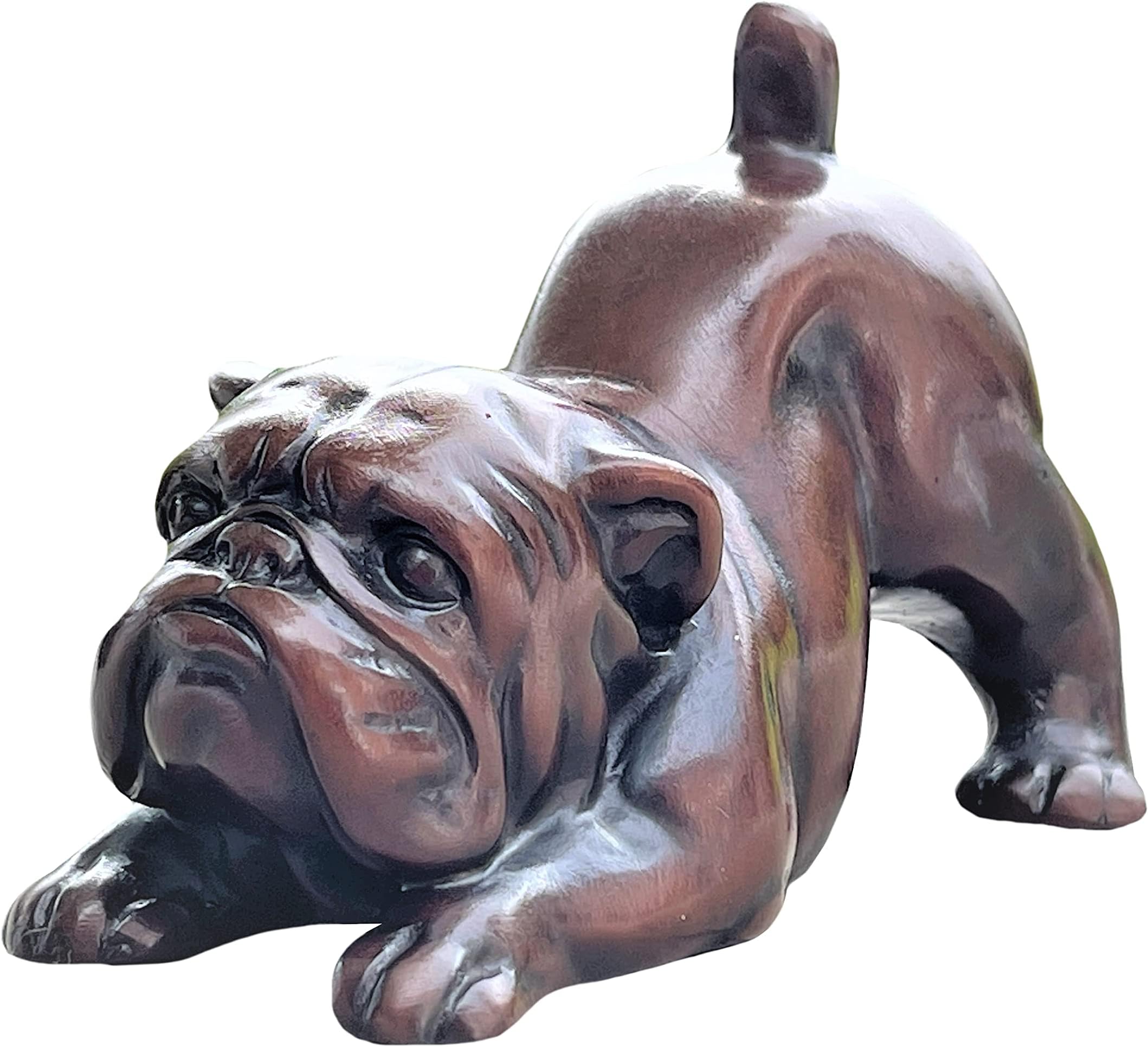 Amazon.com: ZUOLUO White British Bulldog Sculpture Resin Bulldog Statue ...