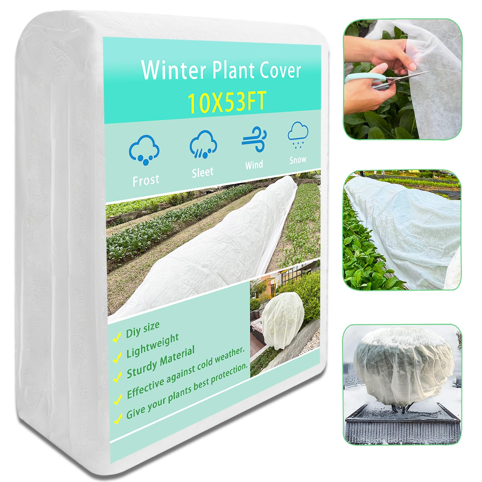 Amazon.com : Yavzevlqi 10Ftx53Ft Garden Plant Covers Freeze Protection ...