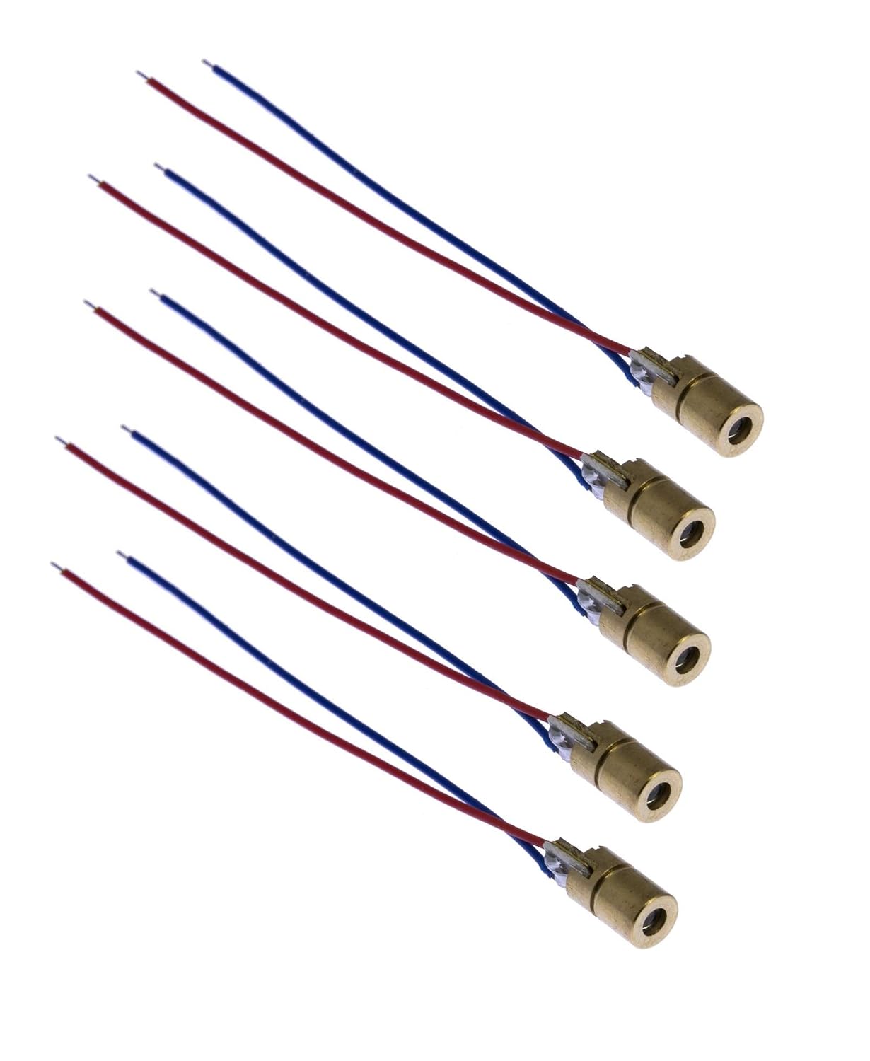 INVENTO 5pcs 5V 650nm 5mW Red Dot Laser Head Red Laser Diode Laser Tube ...