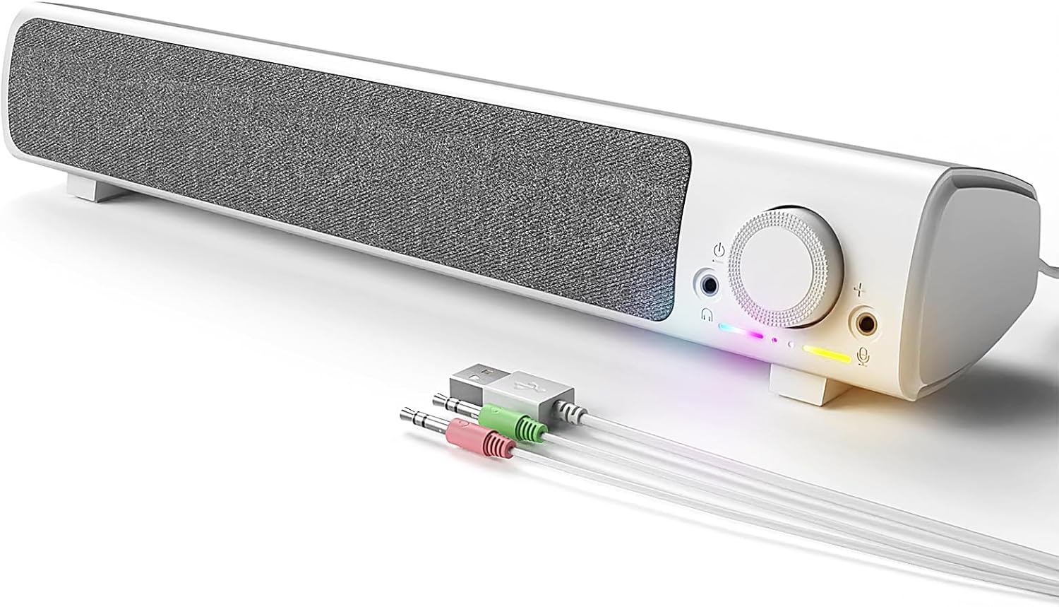 PC Speakers,USB Powered Desktop Monitor Sound Bar with Knob Volume ...