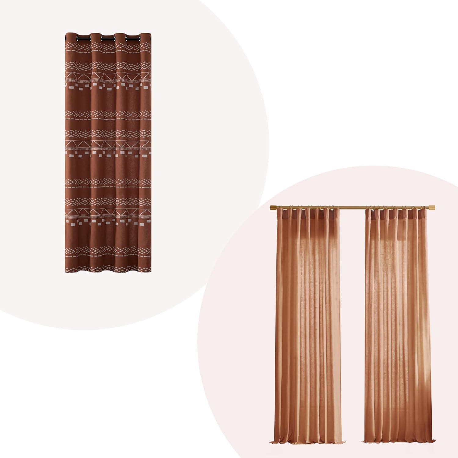 Amazon.com: XTMYI Rust Linen Curtains 84 Inch Length Bundle with 84 ...