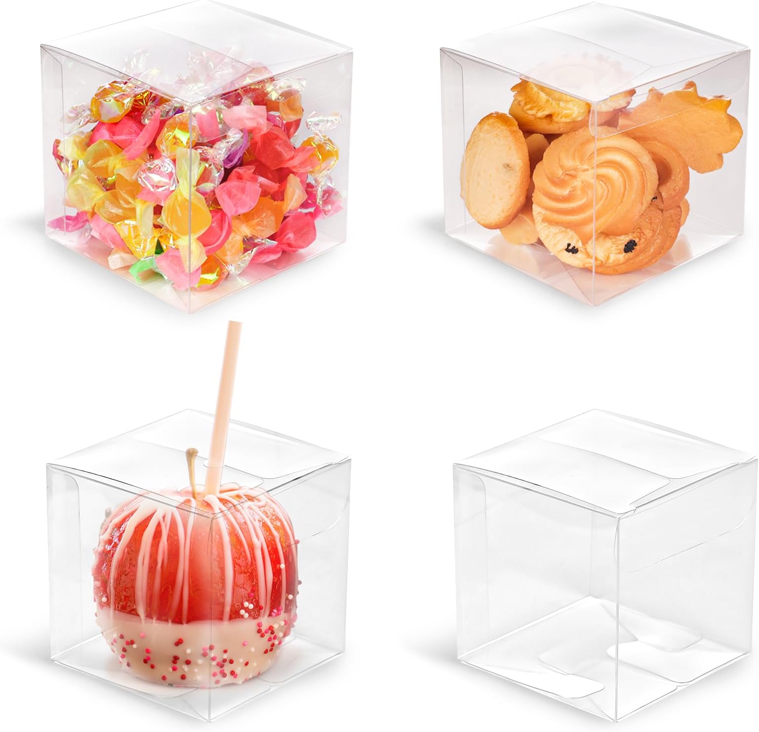 Amazon.com: PayPie 45 Pack Clear Favor Boxes 3x3x3 Inches with Ribbons ...