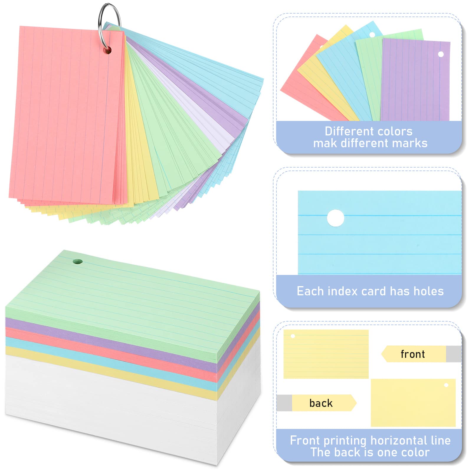 Punched Hole Index Cards Ogitude 1 Set Index Cards With Holes Punched ...
