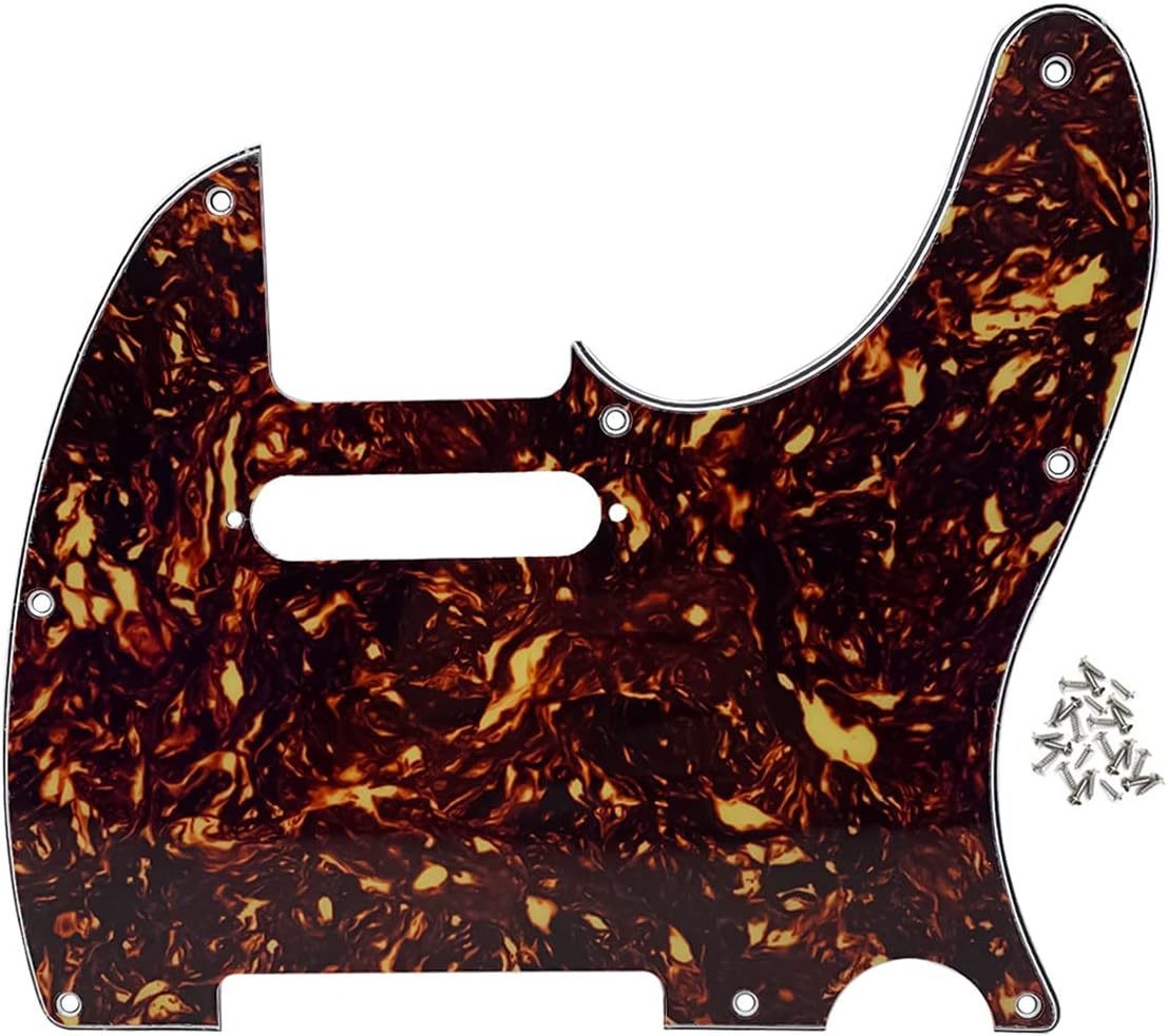 IKN 8 Hole 4Ply Brown Tortoise Shell Tele Pickguard Single Coil Neck ...