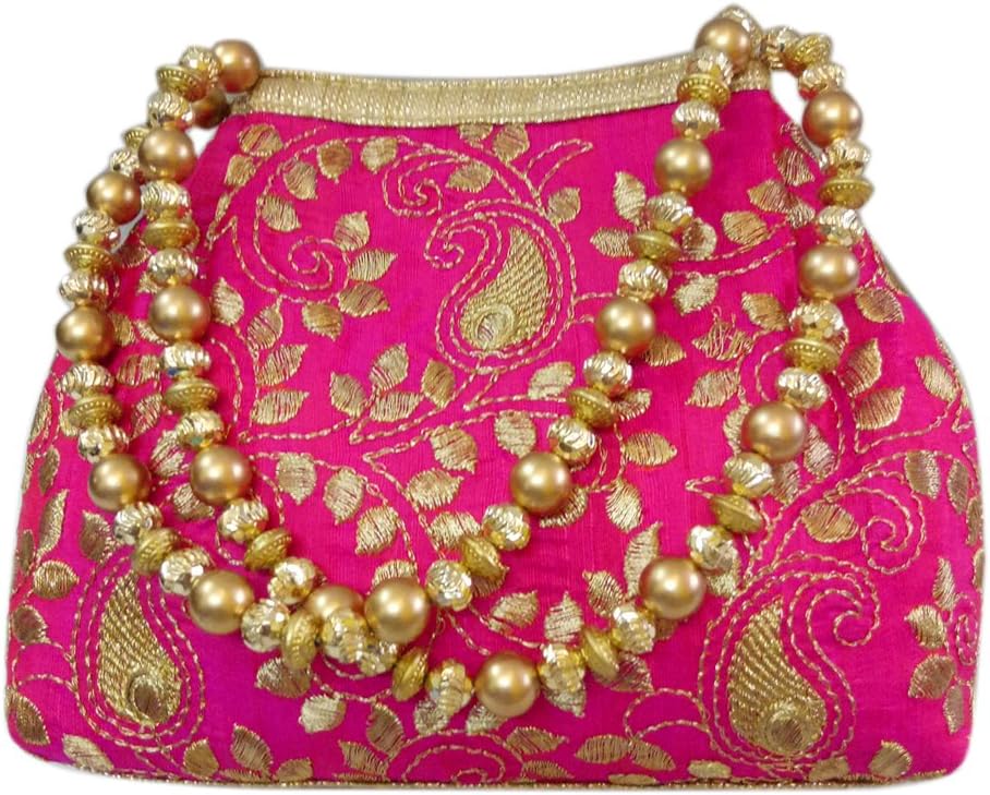 Bhamini Pink Ever Instyle Batwa Potli: Handbags: Amazon.com