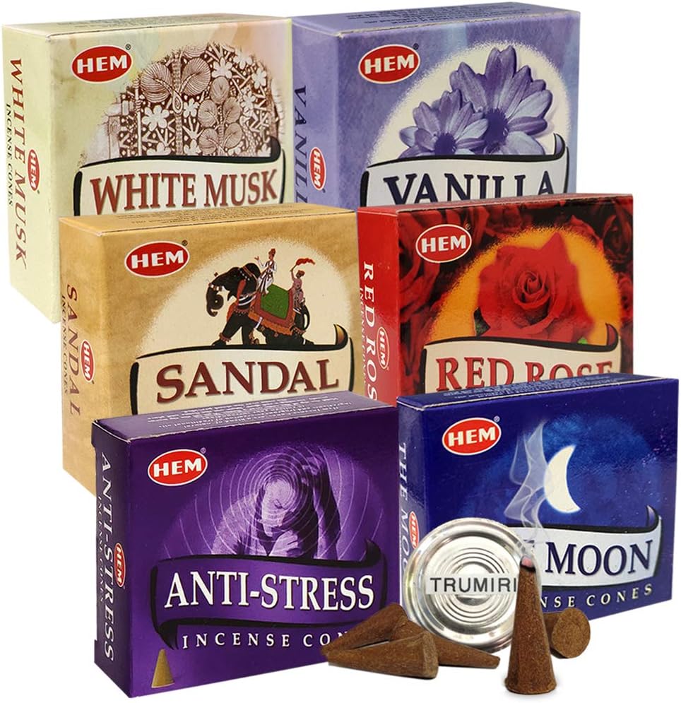Amazon.com: HEM 12 Assorted Boxes of HEM Incense Cones | Natural ...