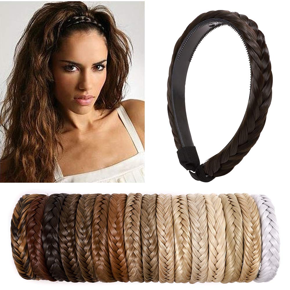 Elegant Head Hoop Braided Plaited Hair Headband Headwear Synthetic ...