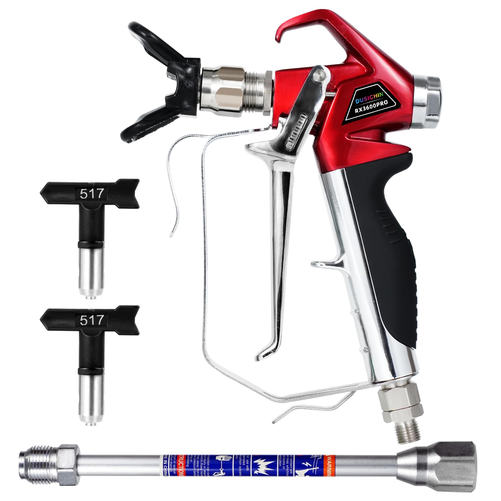 DUSICHIN Airless Paint Primer Spray Gun High Pressure 3600 PSI ...