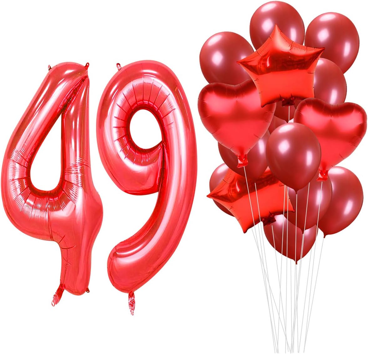 Amazon.com: MAGJUCHE 40 Inch Red 49th Birthday Helium Jumbo Digital ...