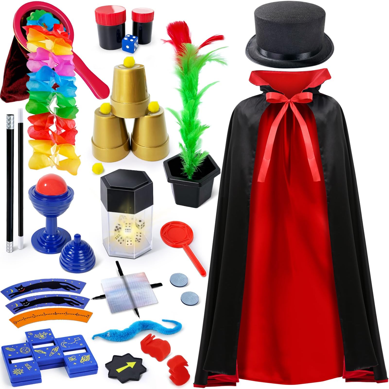 PATIFEED Kids Magic Kit, Magician Costume for Pretend Play, Magic Set ...
